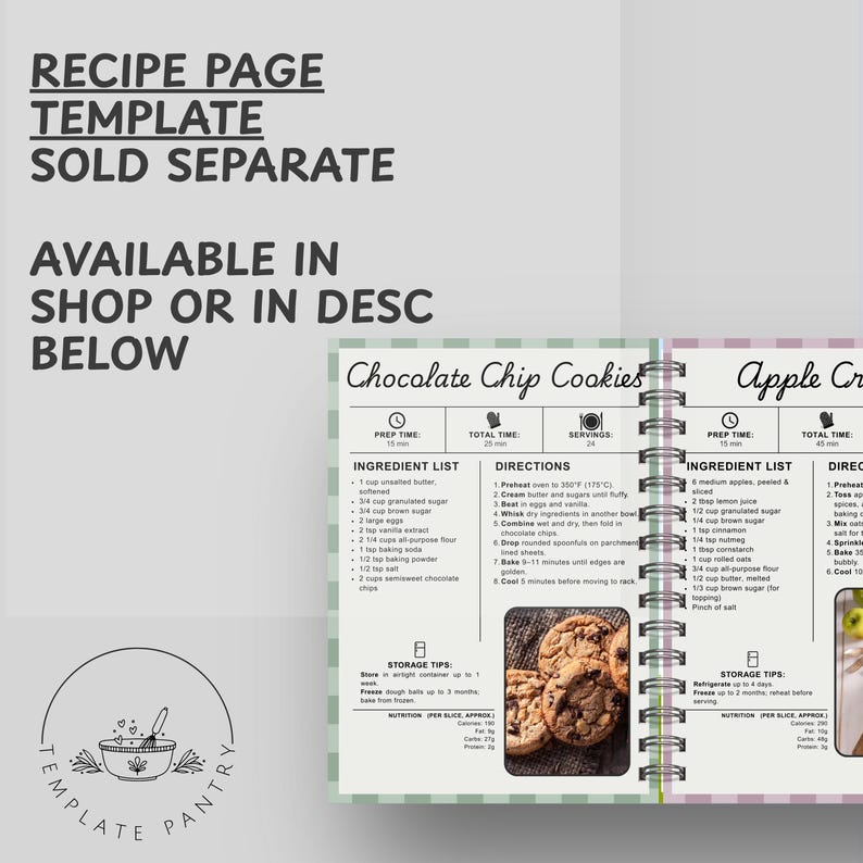 Canva Template - Front and Back Cover Page for Recipe Cookbook Creators ...