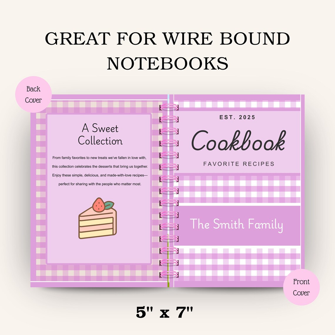 Canva Template - Front and Back Cover Page for Recipe Cookbook Creators ...