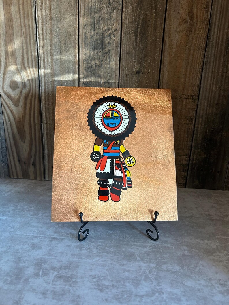 Vintage Mid-century Kachina Figure Enamel Painting on Solid Copper ...