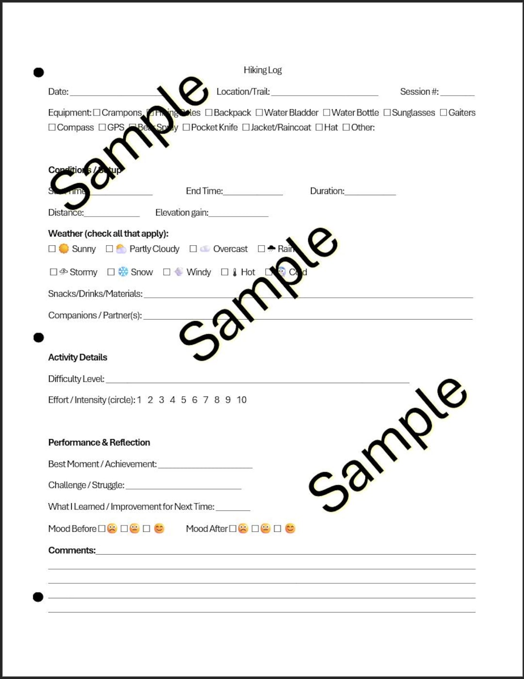 Printable Hiking Log Book | Trail Journal & Outdoor Adventure Tracker ...