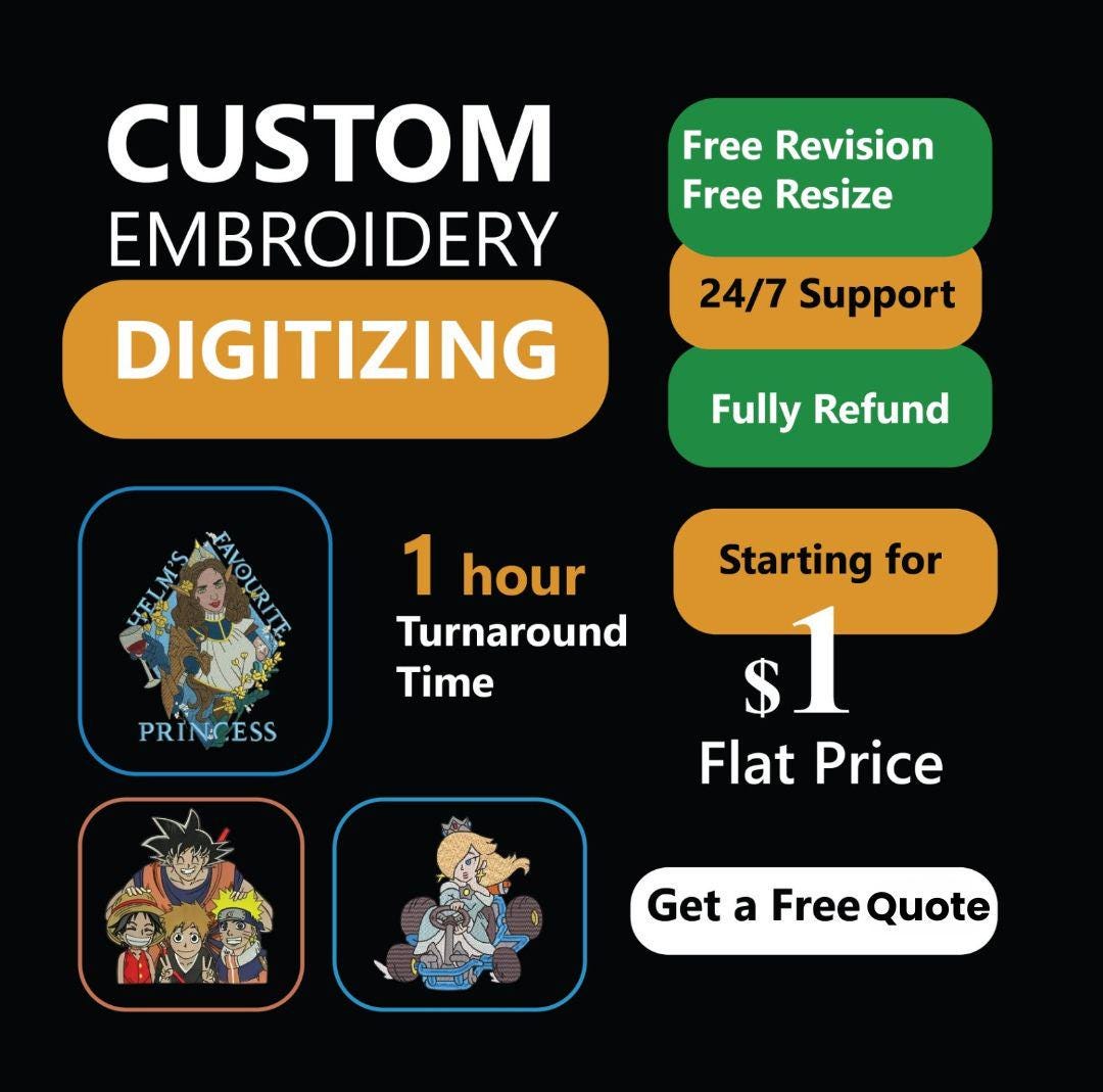 Custom Embroidery Digitizing: Logo, Transform Your Images Into Stunning ...