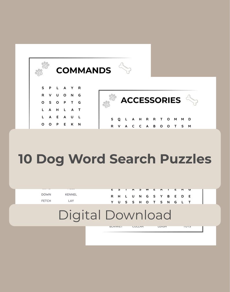 10 Dog Themed Word Searches - Etsy