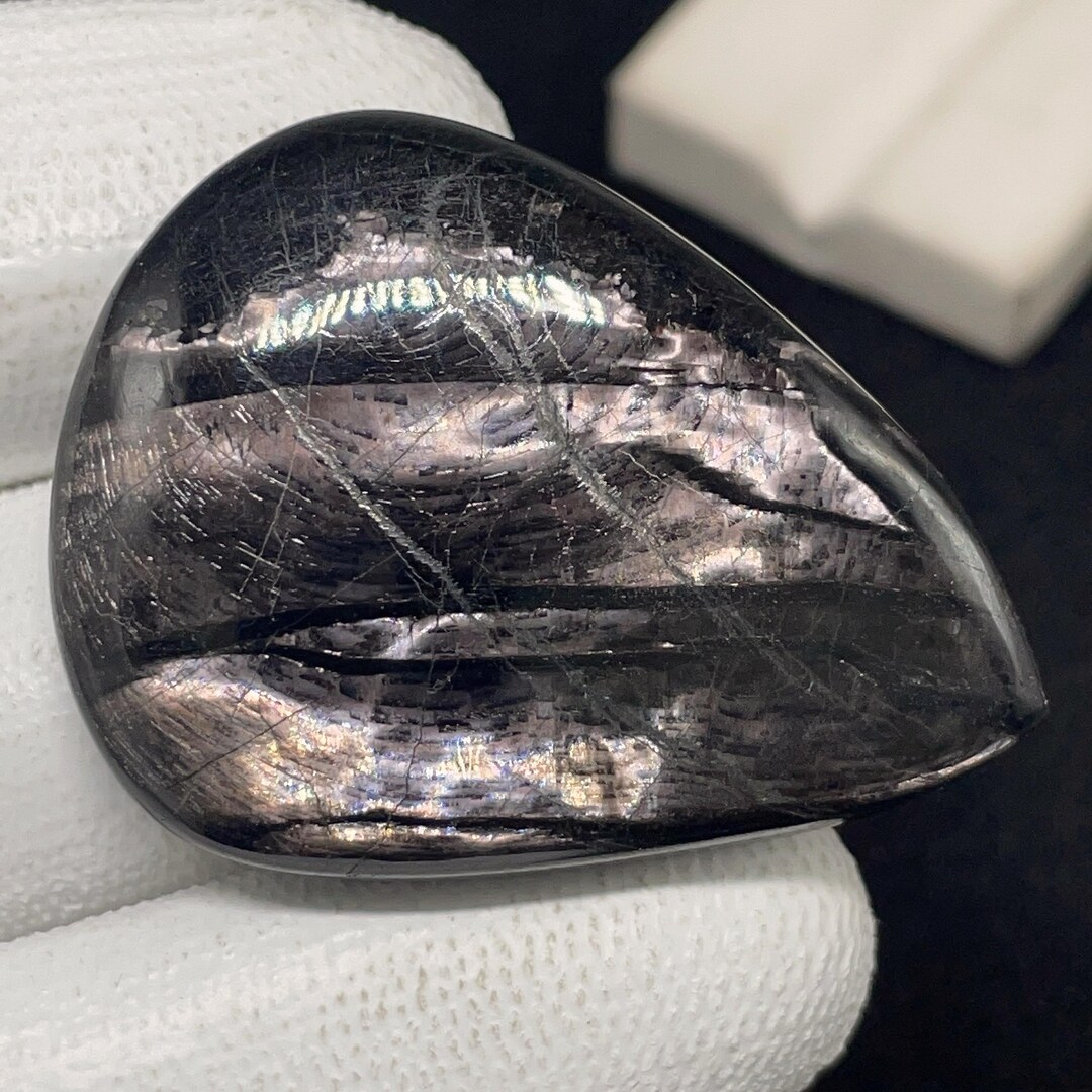 Ferrosilite Aka Hypersthene Gemstone, Pear Cabochon, 41x31x4 MM, 78 CTS ...