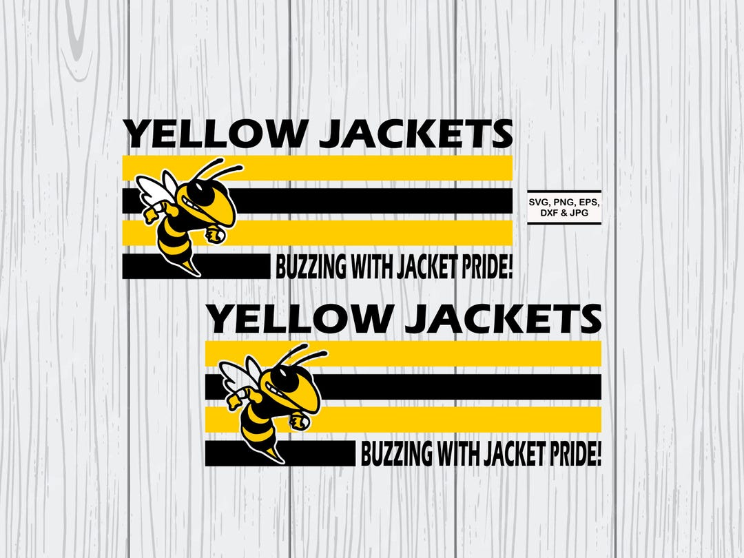 Yellow Jacket Buzzing With Jacket Pride With Colored Yellow Jacket SVG ...