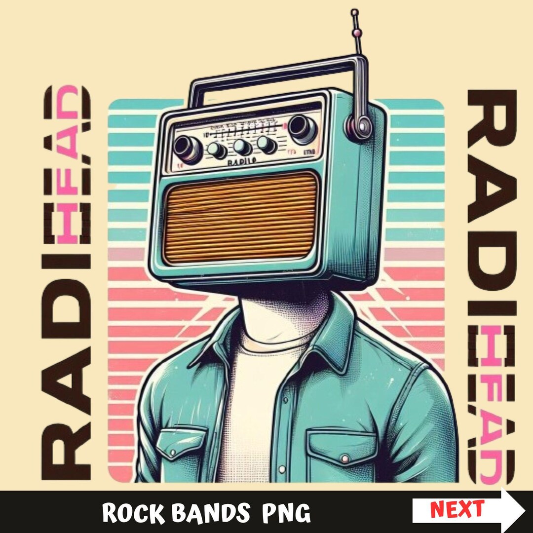 Radio Shirt Png Rock Band Sublimation Designs Png Funny HEAD Png ...