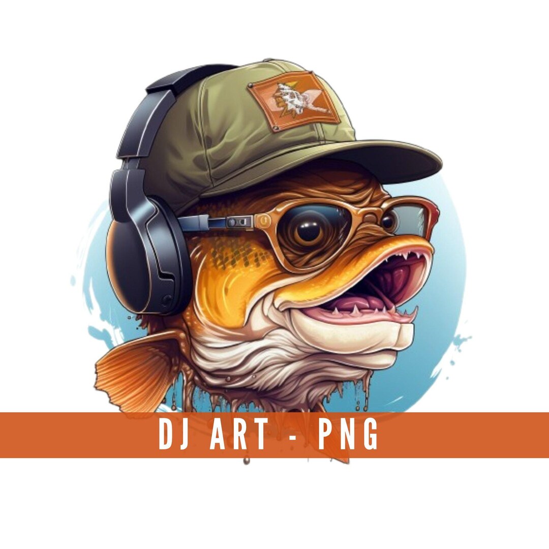 Dj Fish Png Funny DJ Png Dj Music Png Dj Gift DJ Shirt DJ Tshirt Png ...