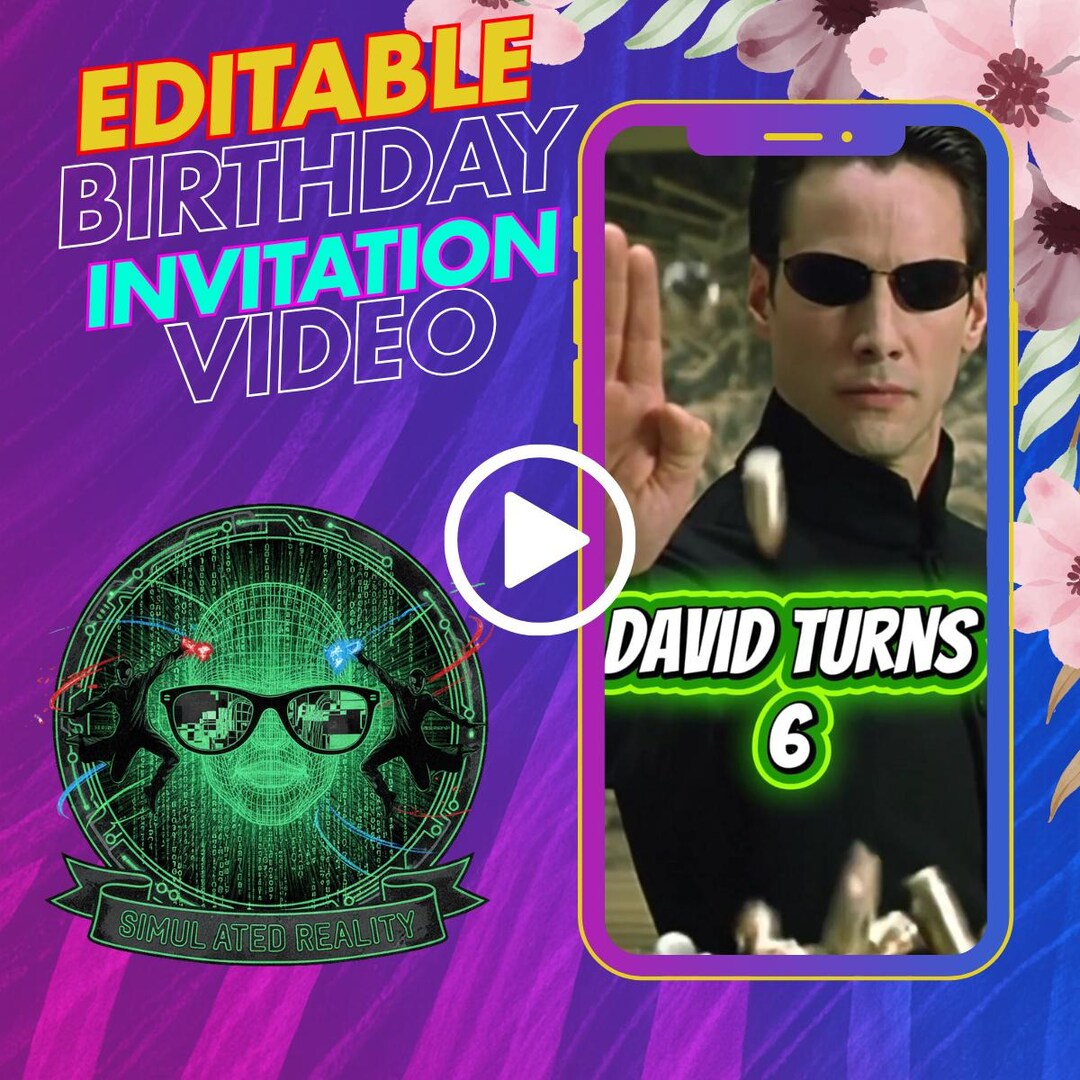 Matrix Inspired Birthday Invitation Video | Futuristic Digital Code ...