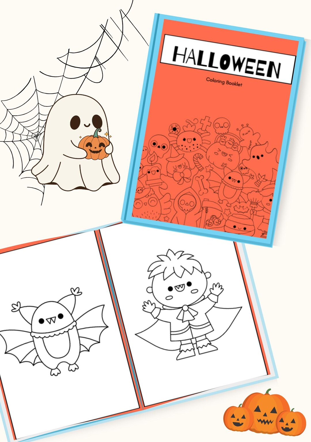 Halloween Coloring Booklet – 11 Printable Pages + Cover, Spooky Kids ...