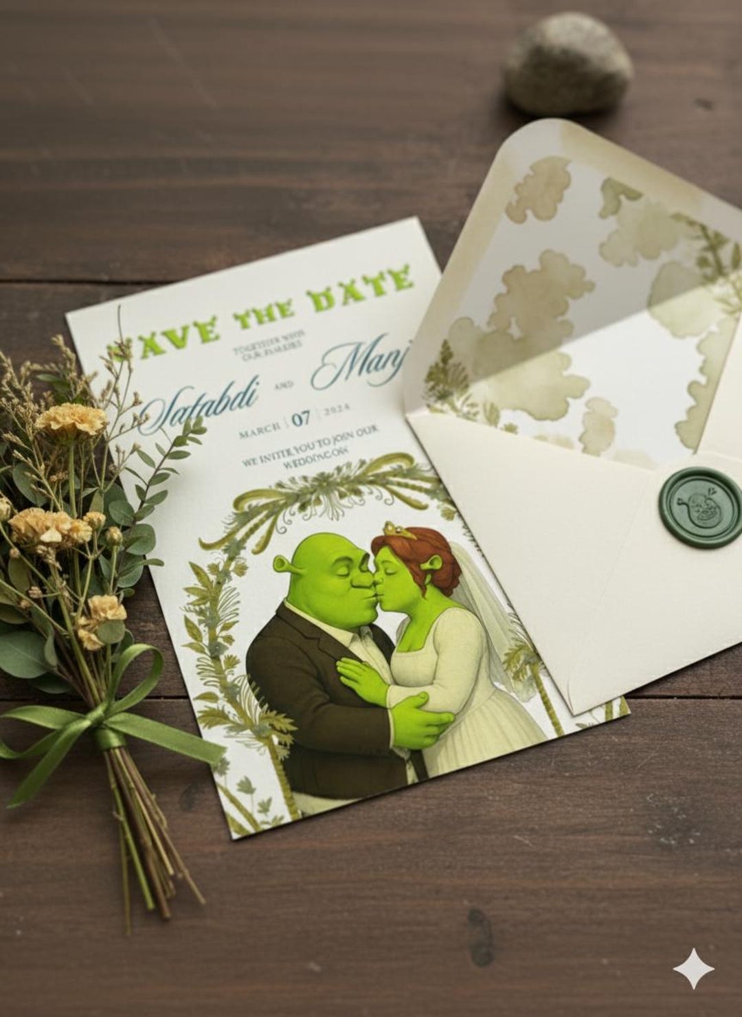 Editable Save the Date – Fairy Tale Cartoon Style Wedding Card ...