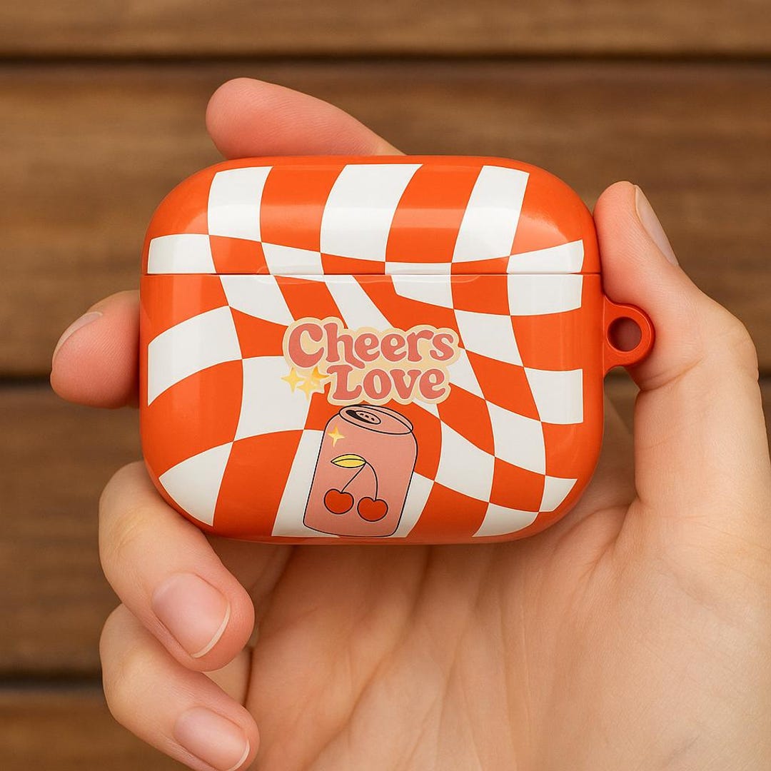 Retro Checkered AirPod Case: Fun Electronics Accessory - Etsy