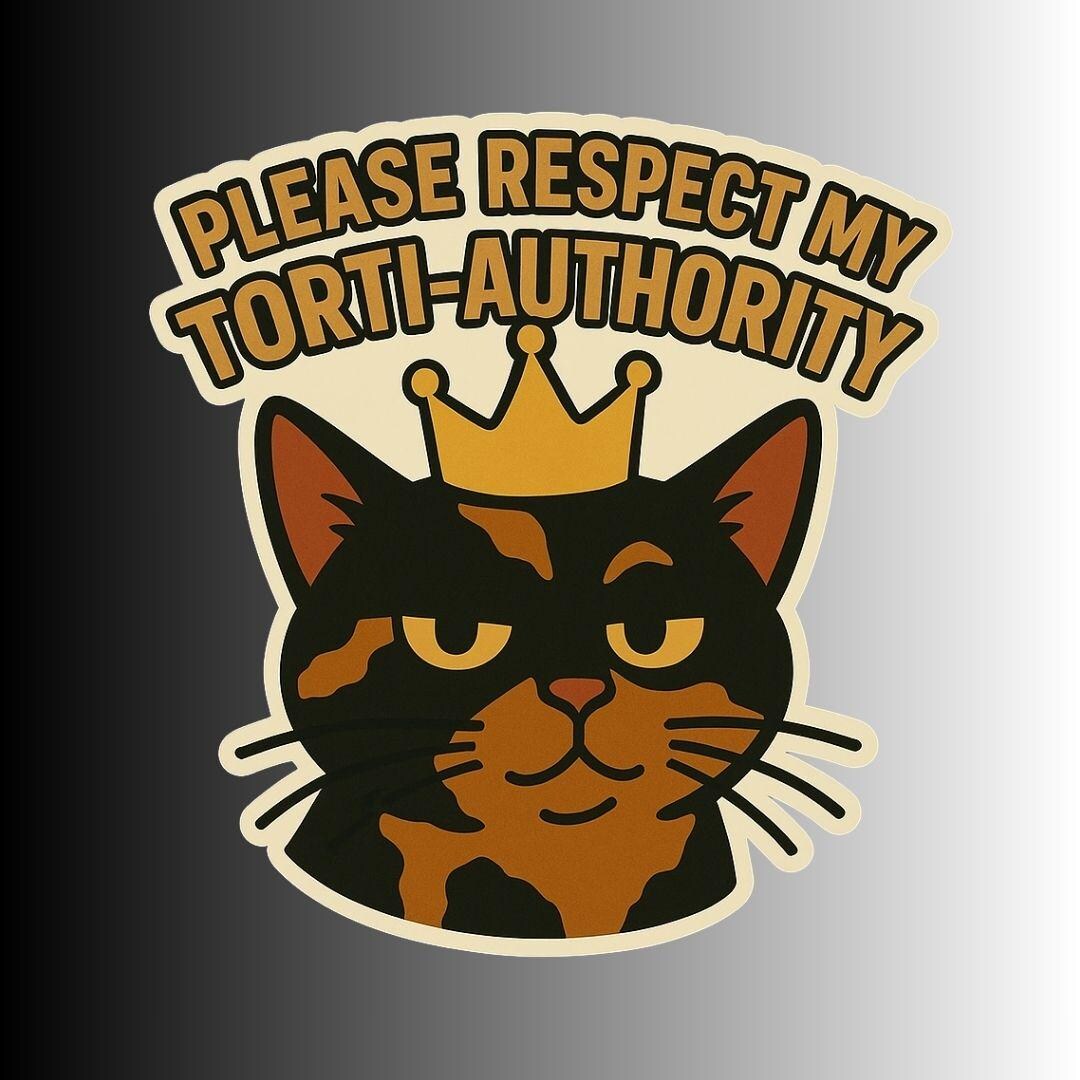 Tortie-authority, Tortoiseshell Cat Sticker - Sarcastic Funny Decal - Etsy