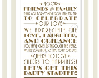 Thank You Sign 11x17 Printable Wedding Signage Party Sign | Etsy