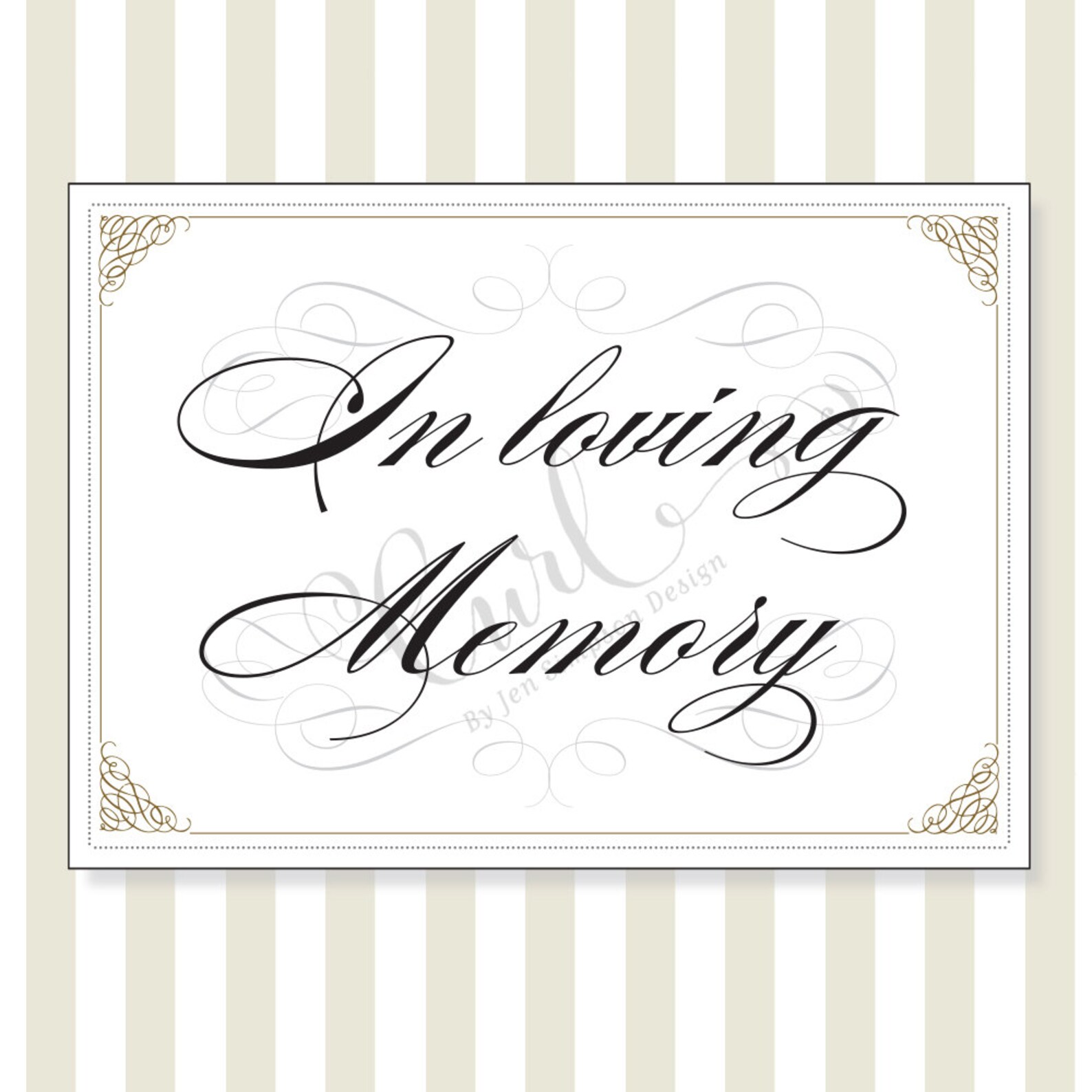 Printable in Loving Memory Sign Reception Sign Party Sign - Etsy