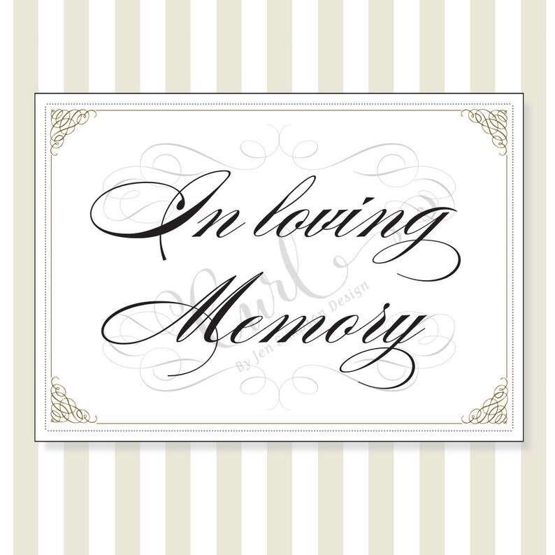 Printable in Loving Memory Sign Reception Sign Party Sign - Etsy