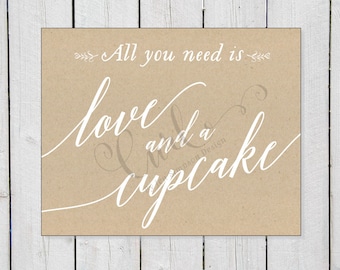 Kraft and White Calligraphy Printable Dessert Bar Signage - Etsy