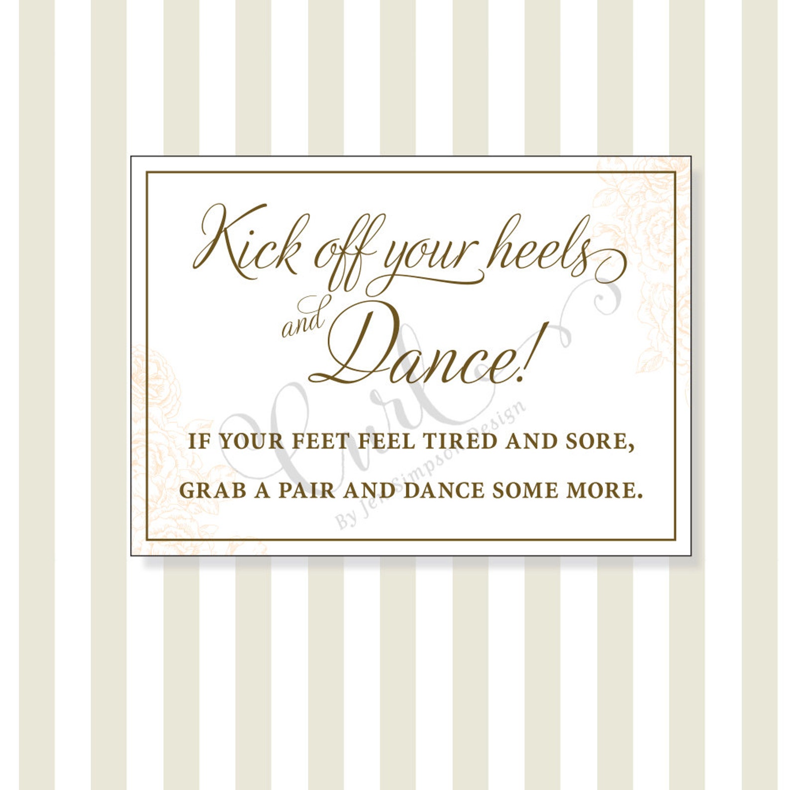 Kick off Your Heels and Dance Printable Sign 5x7, Sandals Sign ...