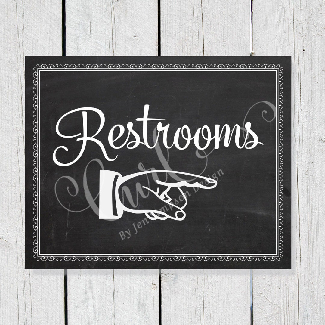 Printable Restroom Signage, Reception Signage, Party Sign, 8x10 Wedding ...