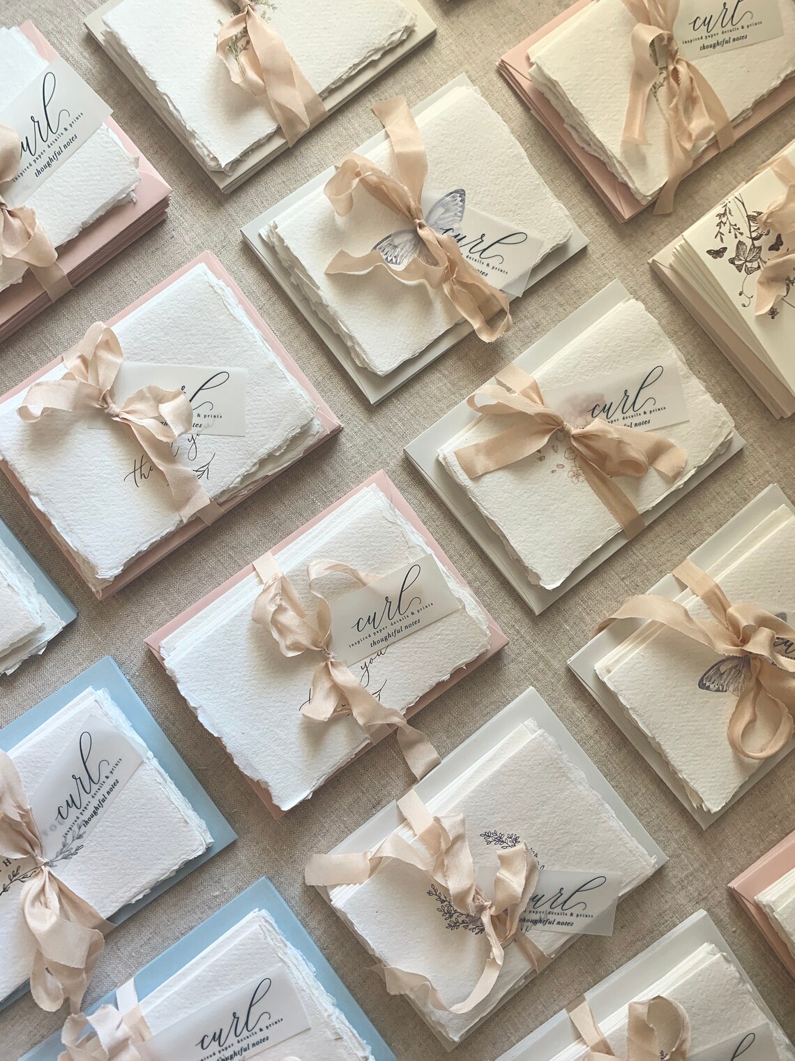 Deckled Edge Cards Handmade Paper Branch Design Ethereal - Etsy