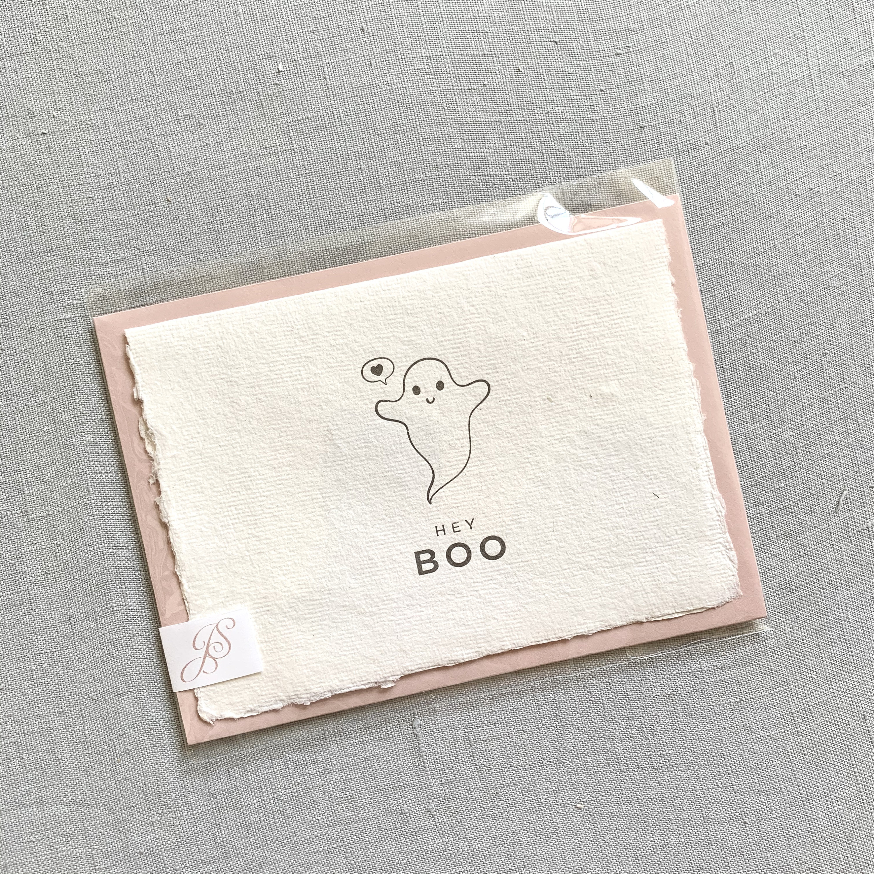Hey Boo // Ghost Card, Cute Ghost, Funny Card, Letterpress Card, Halloween Card, Halloween Fun ...