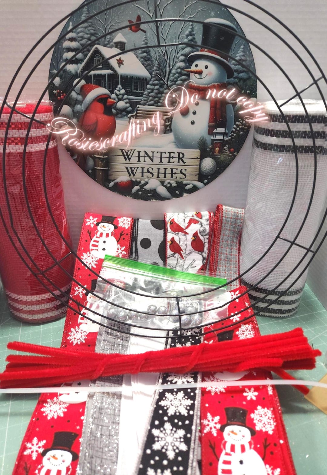 Winter Wishes Snowman Wreath Kit | DIY Christmas Wreath Kit | Holiday ...
