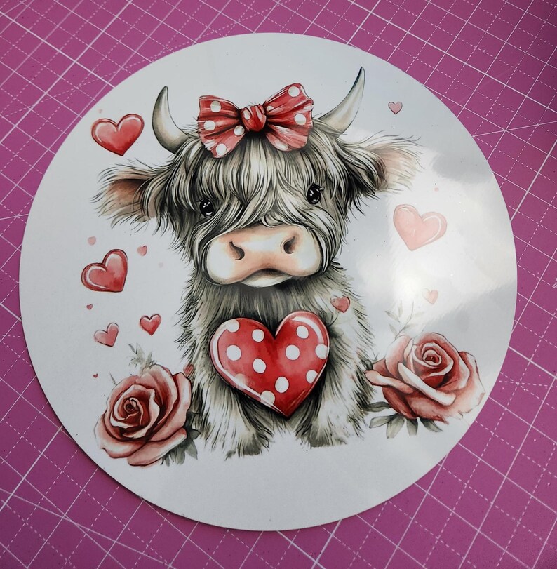 Valentines Day Highland Cow Wreath Kit DIY Craft Supplies Cute Heart ...
