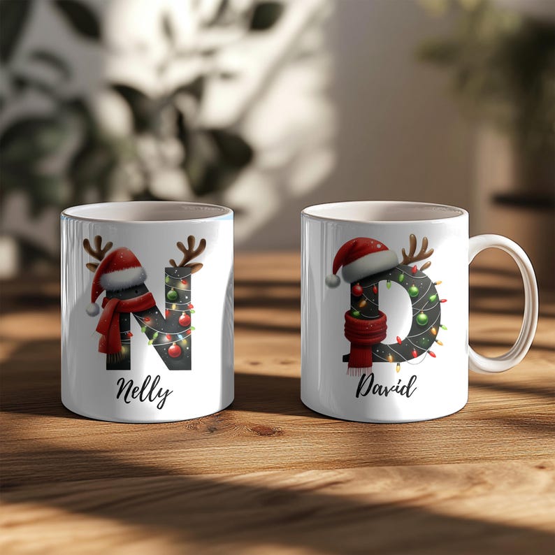 Personalized Mug, Christmas Mug, Monogram Mug, Holiday Coffee Cup ...