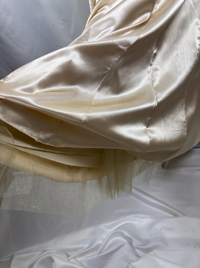 Vintage Y2K Champagne Satin Two Piece Set Bustier Skirt Fairycore ...