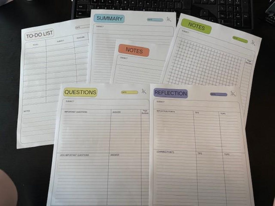 Premium Printable Study & Productivity Bundle – 6 Pdfs: To-do List ...