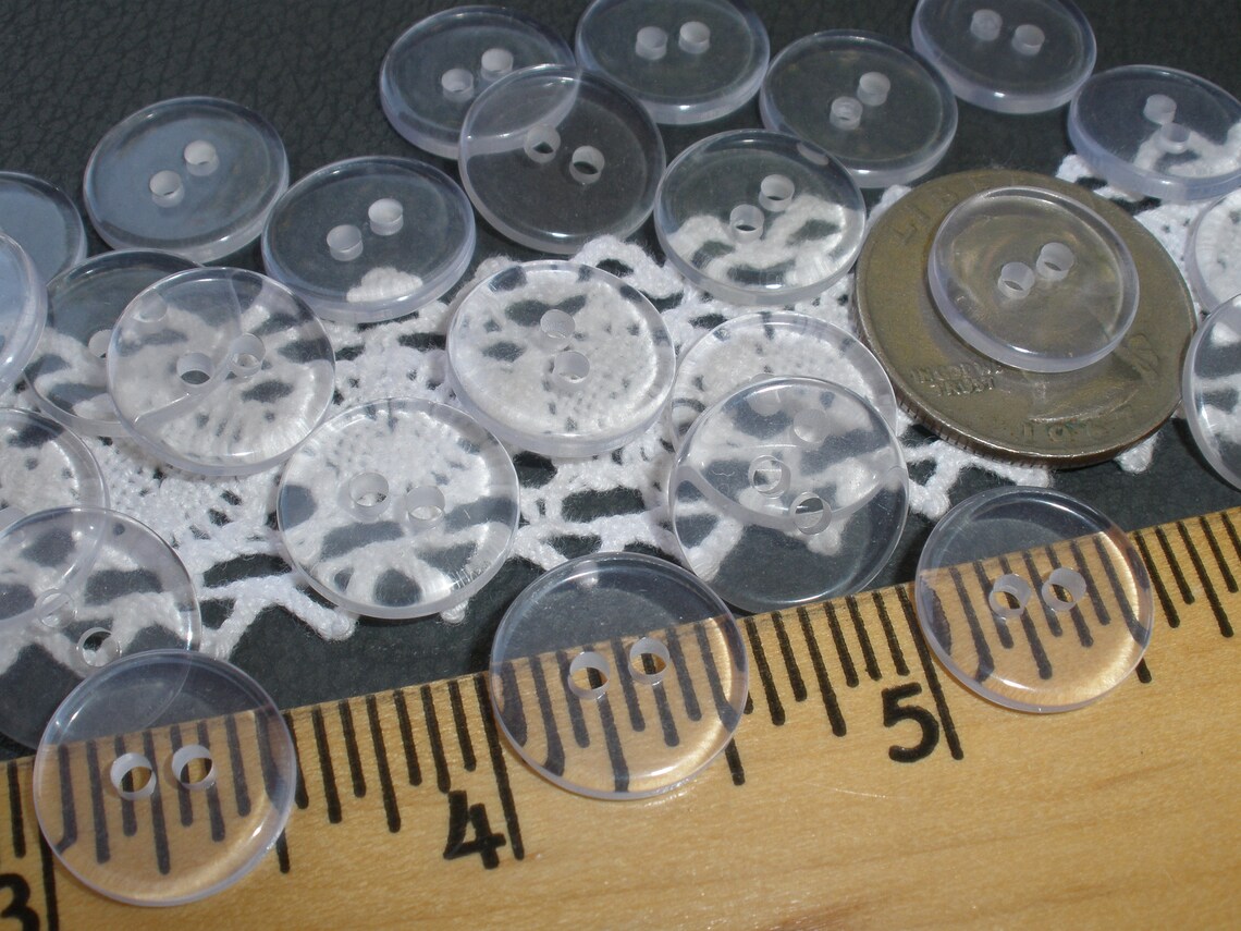 Cool Clear Buttons 14MM 22L 9/16 2 Hole Plastic Resin - Etsy