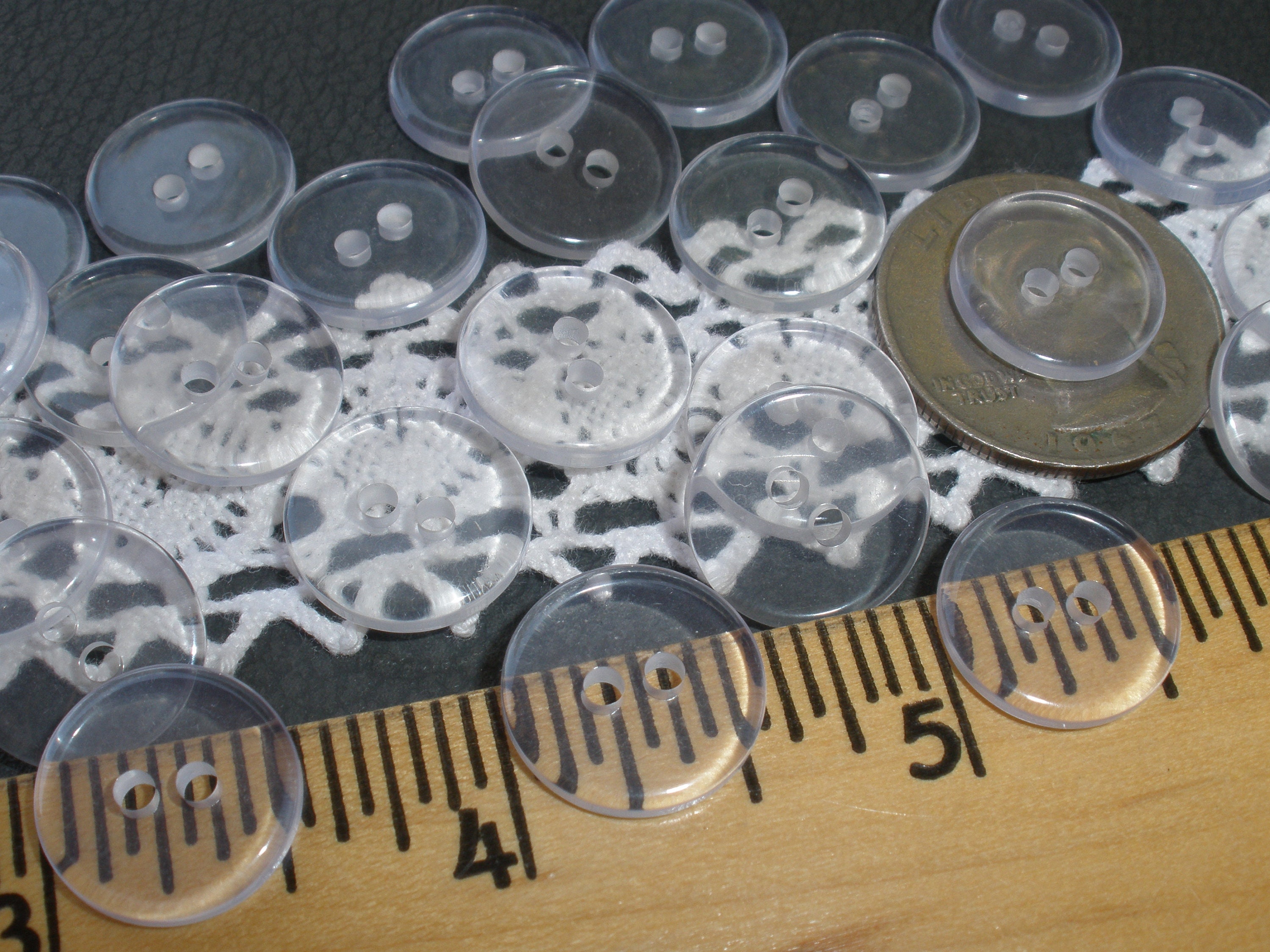 Cool Clear Buttons 14MM 22L 9/16" 2 Hole Plastic Resin Sew on Sewing ...