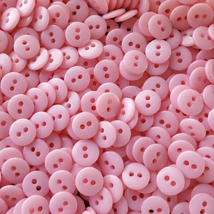 Tiny Pink Baby Doll Buttons Size 12L 8.5mm 1/3" Plastic 24 Each 2 Hole ...