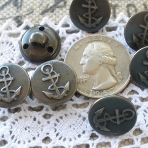 15MM Dull Silver Gunmetal Tone Anchor Pattern Buttons Shank Hollow ...