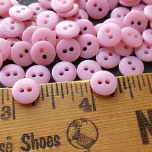 Tiny Pink Baby Doll Buttons Size 12L 8.5mm 1/3" Plastic 24 Each 2 Hole ...