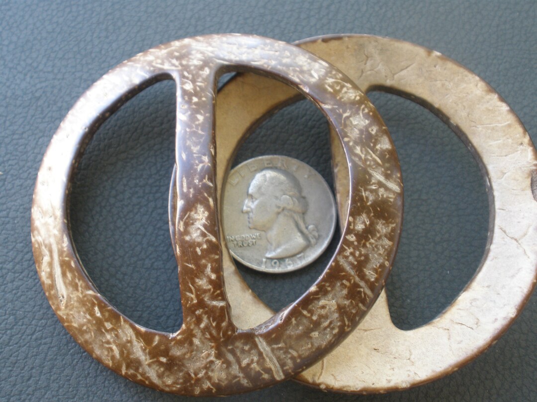 Coconut Shell Buckle Slider Sarong Pareo Tie Round 1 7/8" Inside Bar ...