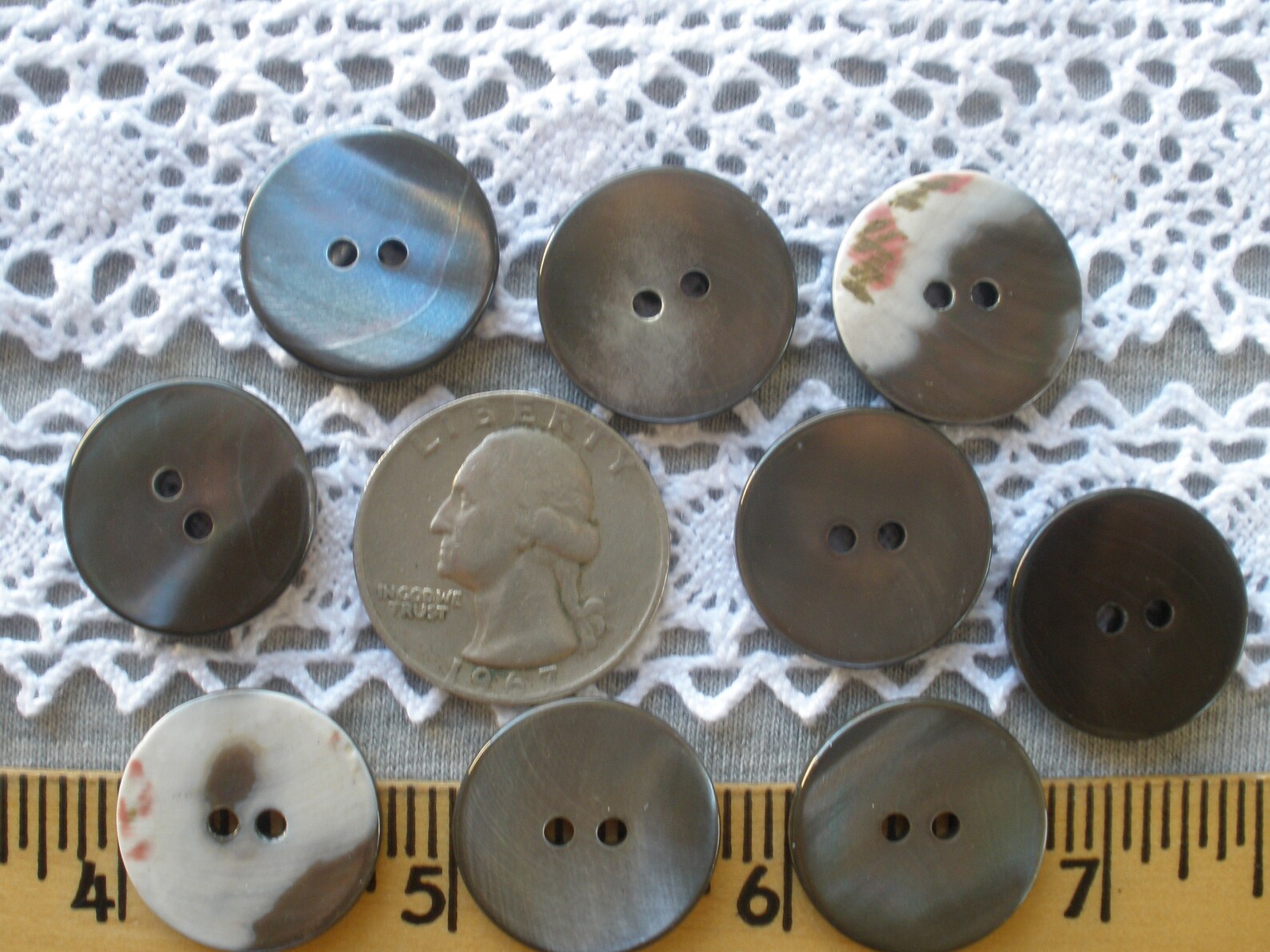 Thick Gray Smoke Trocas Shell Buttons 20mm 32L MOP Sewing 2 - Etsy