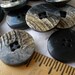 Textured Cut Stone Look Buttons 36L (7/8" 23MM) Plastic Sew on Plain ...