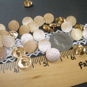 Matte Gold Color Textured Metal Flat Front Shank Buttons 1/2" (13MM 20L ...