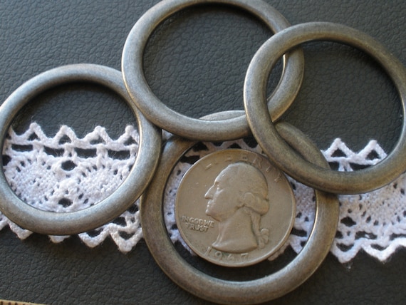 Antique Dull Silver Tone Metal O-rings Tapered Round 30MM OD | Etsy