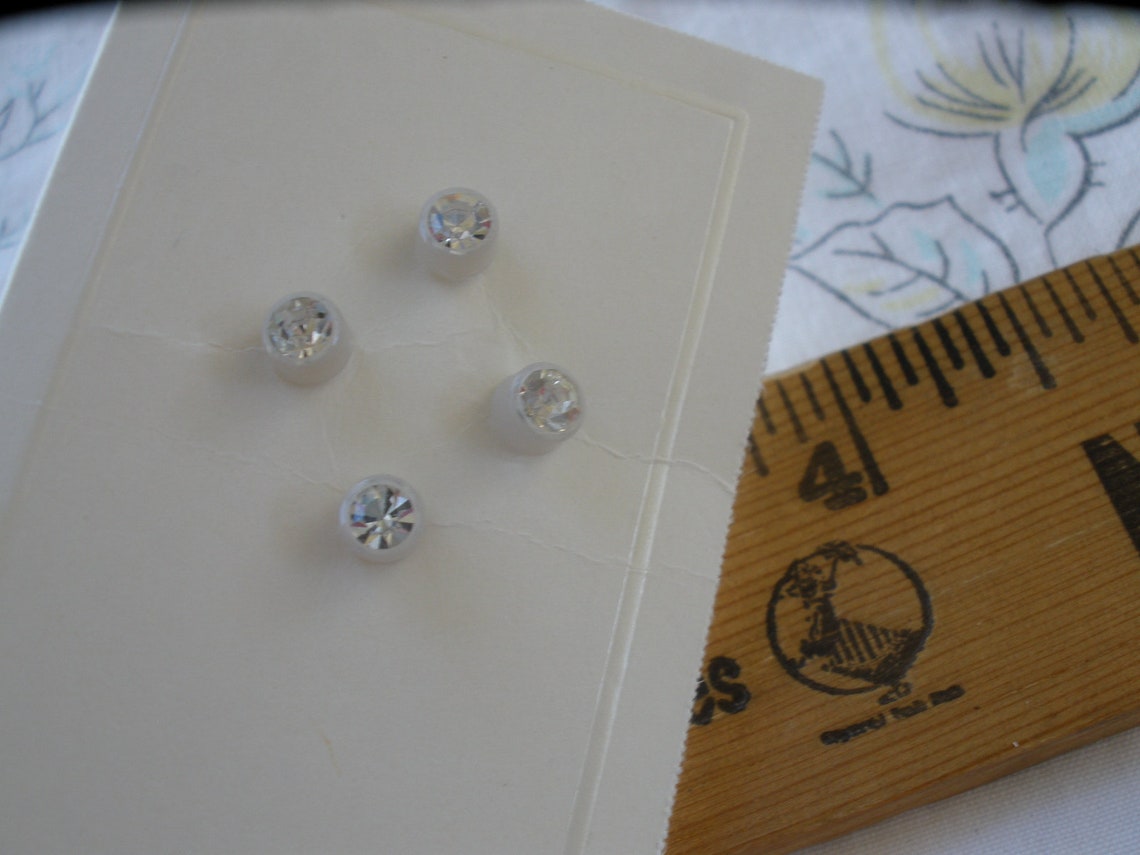Tiny 4.5MM Clear Glass Rhinestone Buttons Frosted White - Etsy