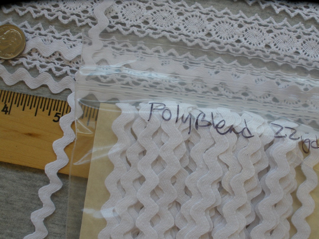 20 Yards White 3/8" Ric Rac Trim Rick Rack 9.5MM to 10mm Cotton ...