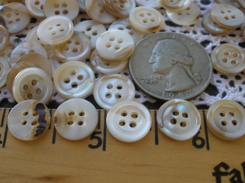 Washibodo MOP Shell Buttons Natural 3 Sizes 18L 20L 28L 11mm-18mm ...