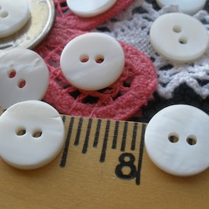 Thick Freshwater Shell MOP Buttons Pearl Milk White 20L 1/2" 13MM 2 ...
