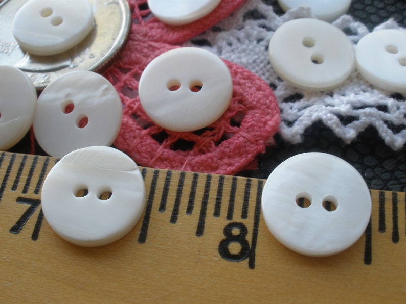 Thick Freshwater Shell MOP Buttons Pearl Milk White 20L - Etsy