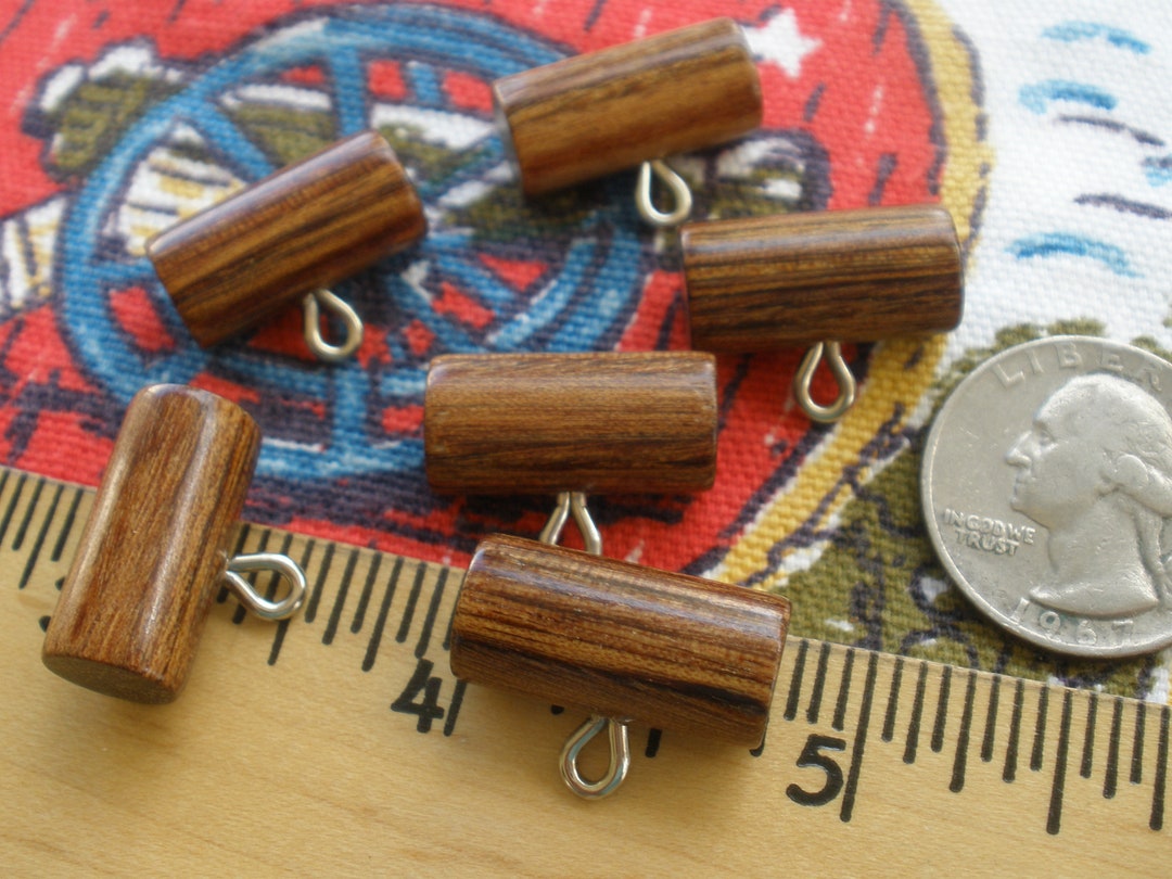 19MM Polished Wood Barrel Toggle Coat Buttons Maple Cherry Brown 3/4 ...