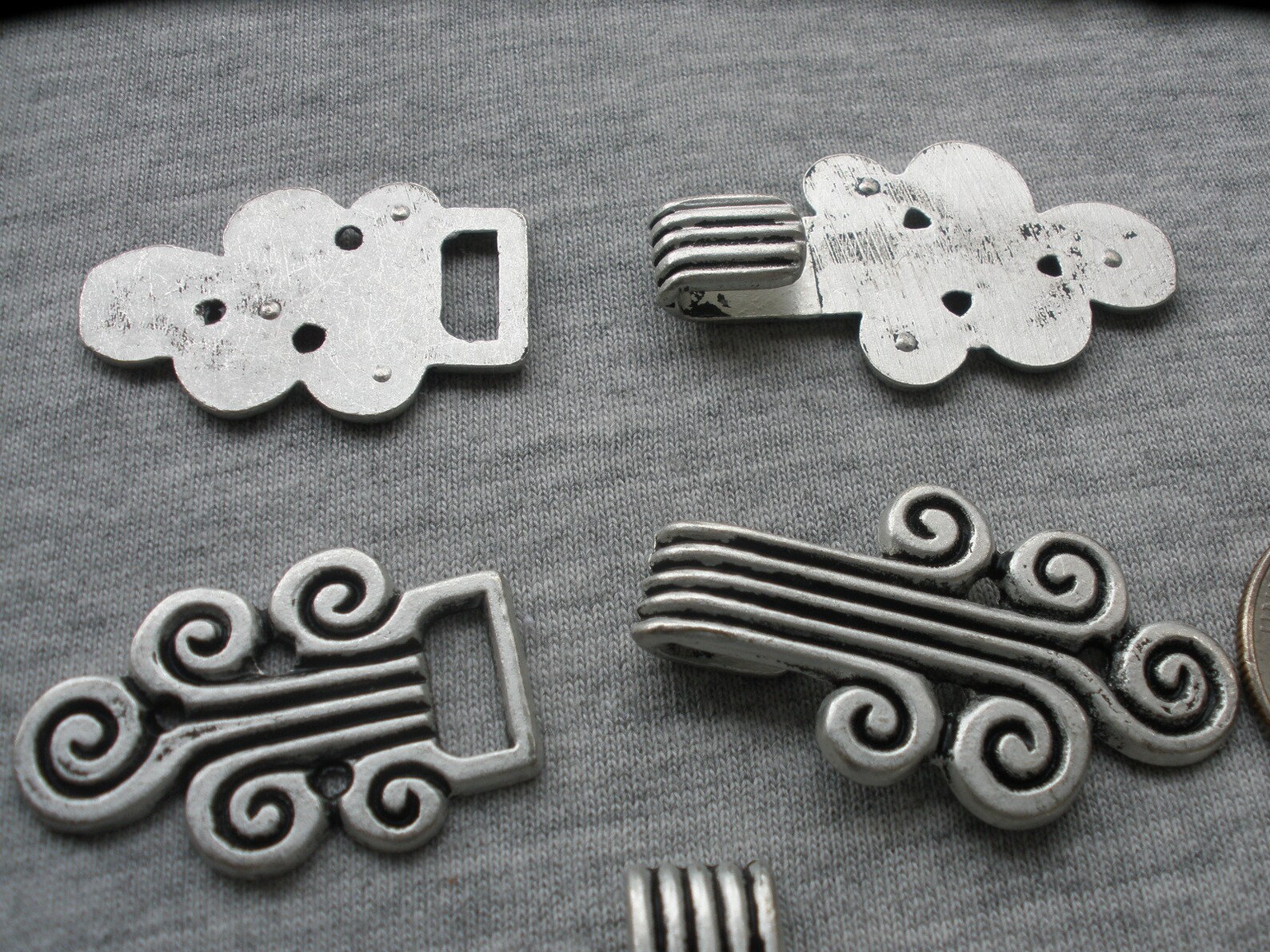 Swirling Clouds Sweater Clasp Silver Copper or Antique Pewter - Etsy