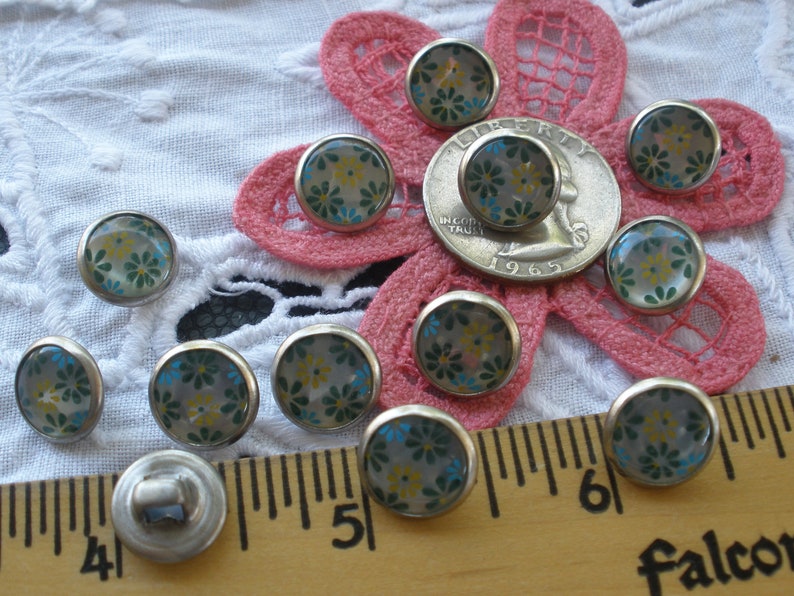 11MM Western Shirt Buttons Floral Pearl Snap With Silver Tone Metal ...