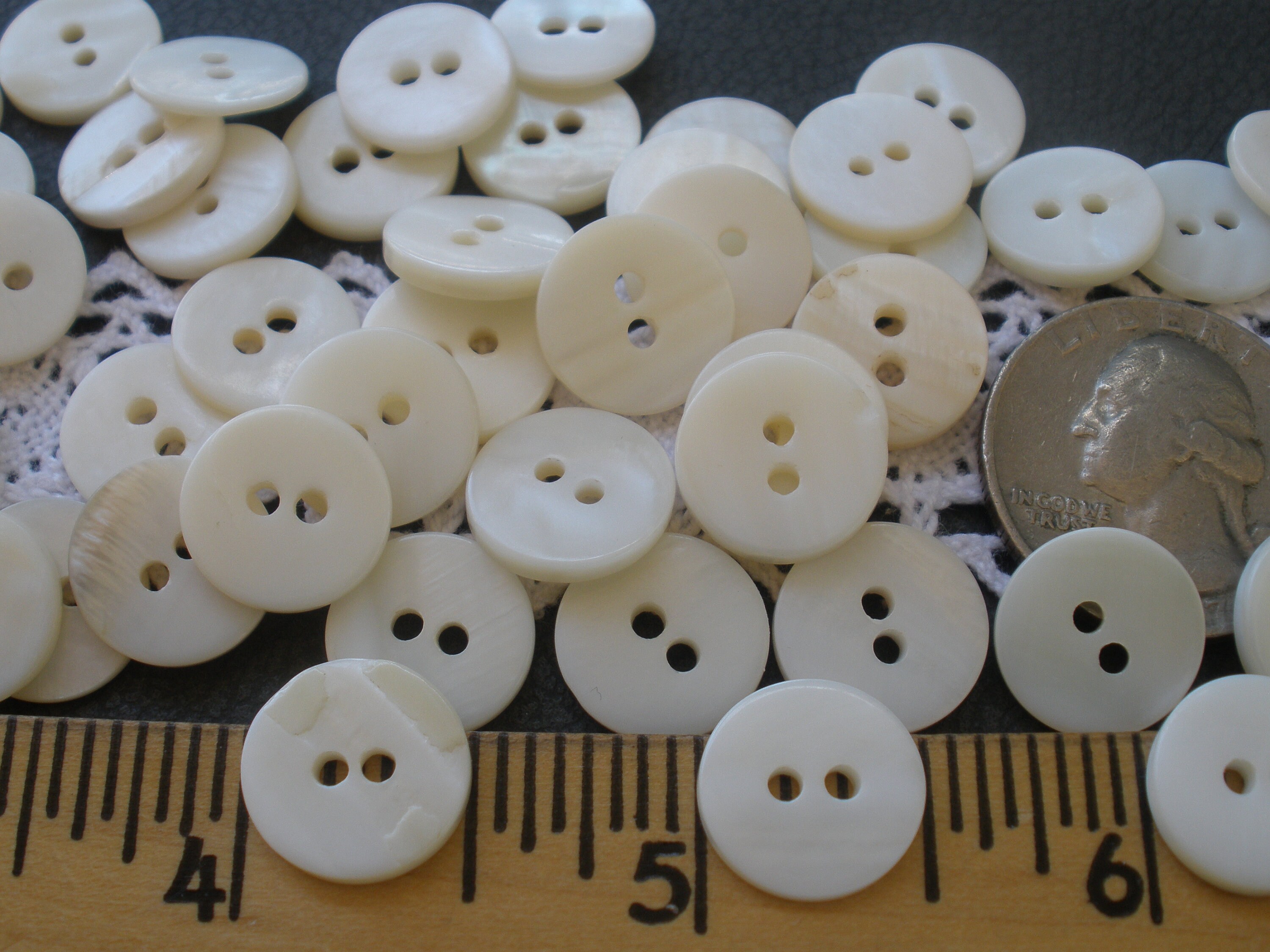 Thick Freshwater Shell MOP Buttons Pearl White 20L 1/2 | Etsy