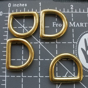 Metal 5/8" D Ring D-ring Dee Rings Gold Brass Tone 4 Pieces Webbing ...