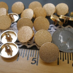 Matte Gold Color Textured Metal Flat Front Shank Buttons 1/2" (13MM 20L ...