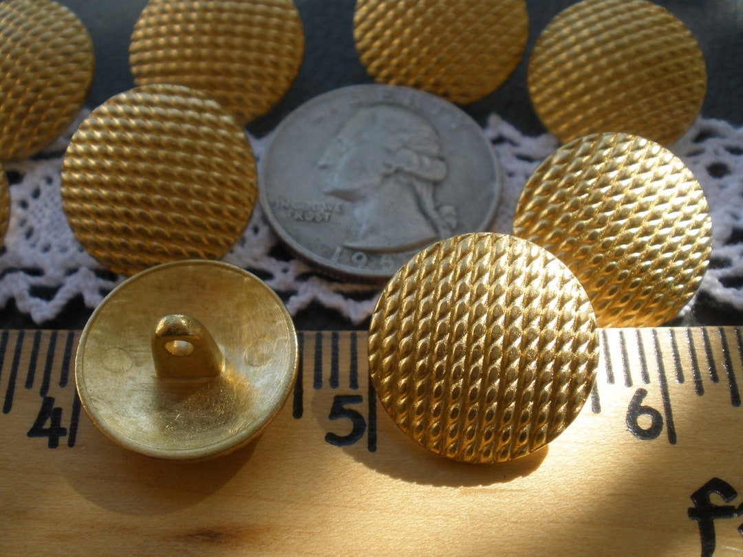 Matte Gold Color Textured Metal Dome Shank Buttons 3/4" (19MM 30L ...